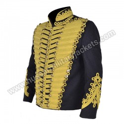 Adam Ant Military Jacket With Black Main Body, Red Collar and Golden ...