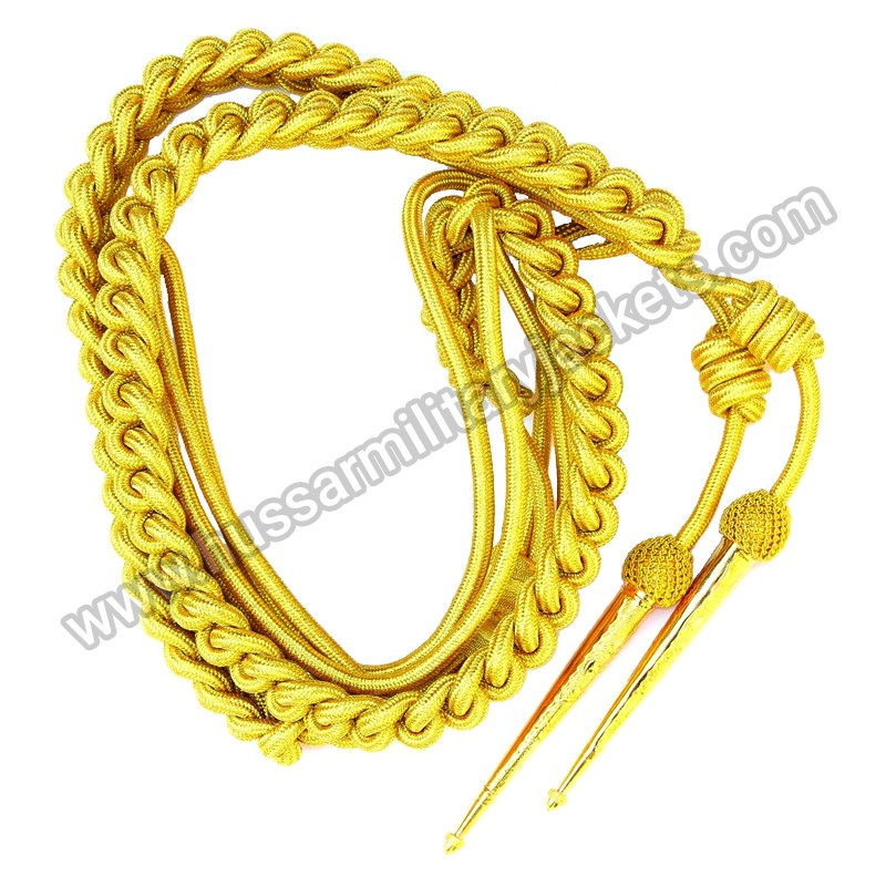Military Cords Ropes Golden Military Shoulder Dress Aiguillette / Cord